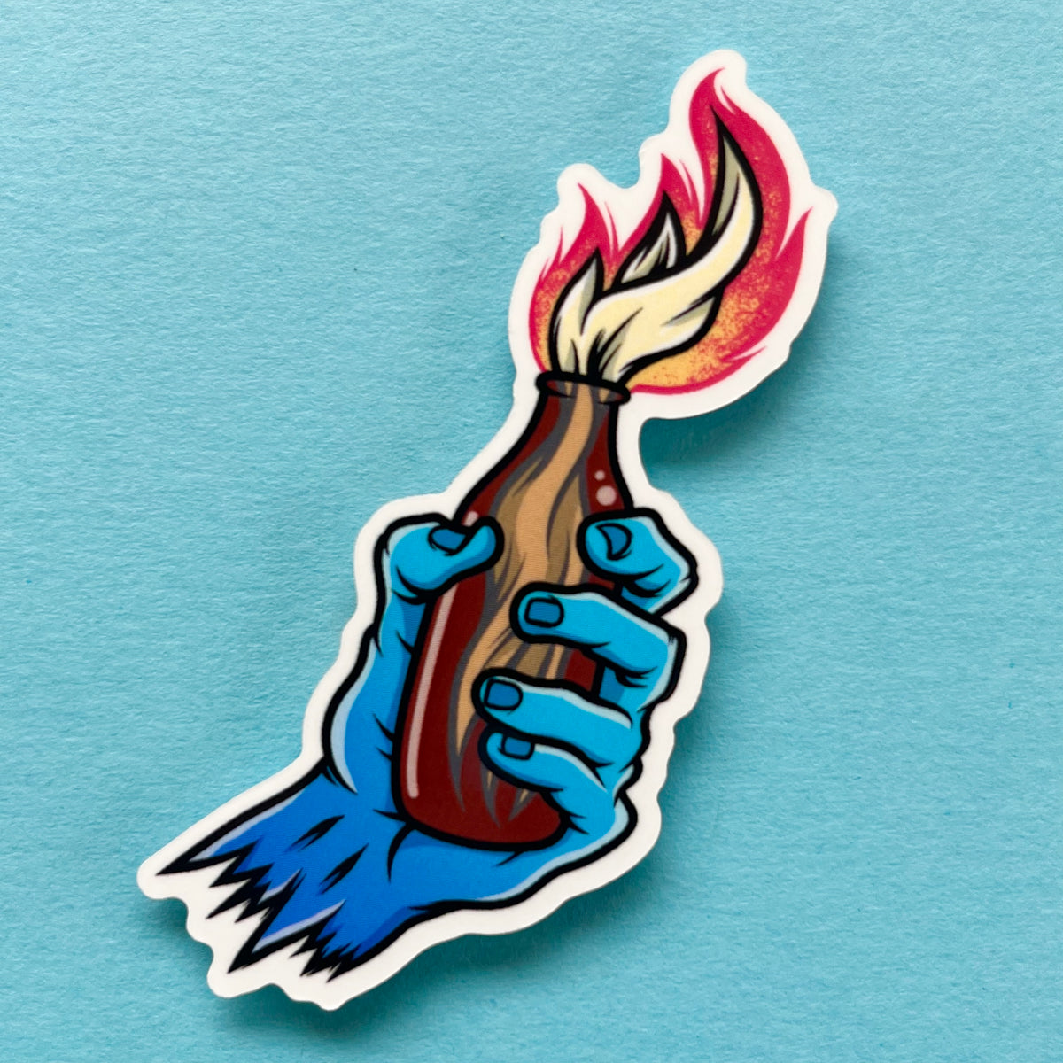 Flaming Beer Sticker – STICKER FREAKS